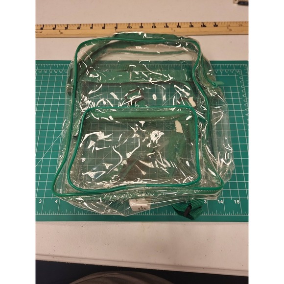 Lakeshore | Bags | Lakeshore Clear Backpack Green Trim Nylon Pvc School ...